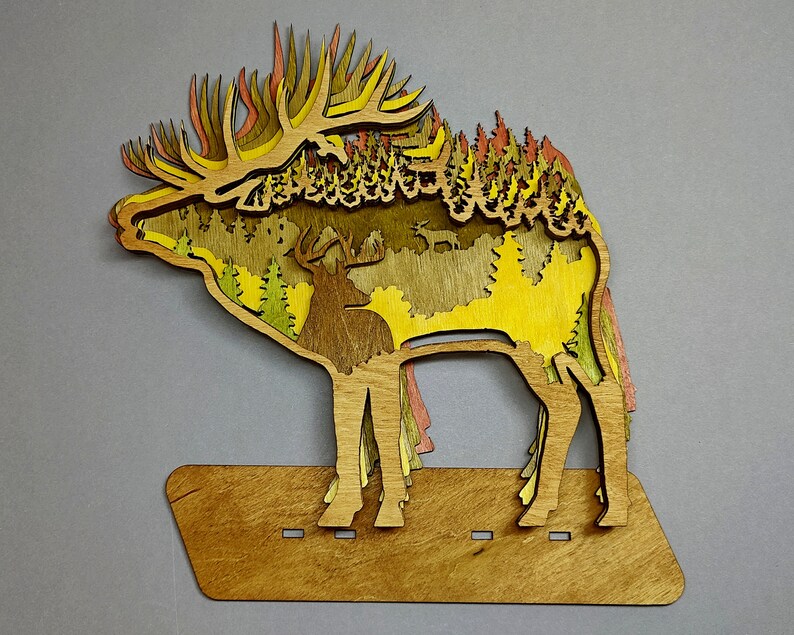 Deer SVG Laser Cut File 7 Layer Art Piece for Glowforge - Etsy