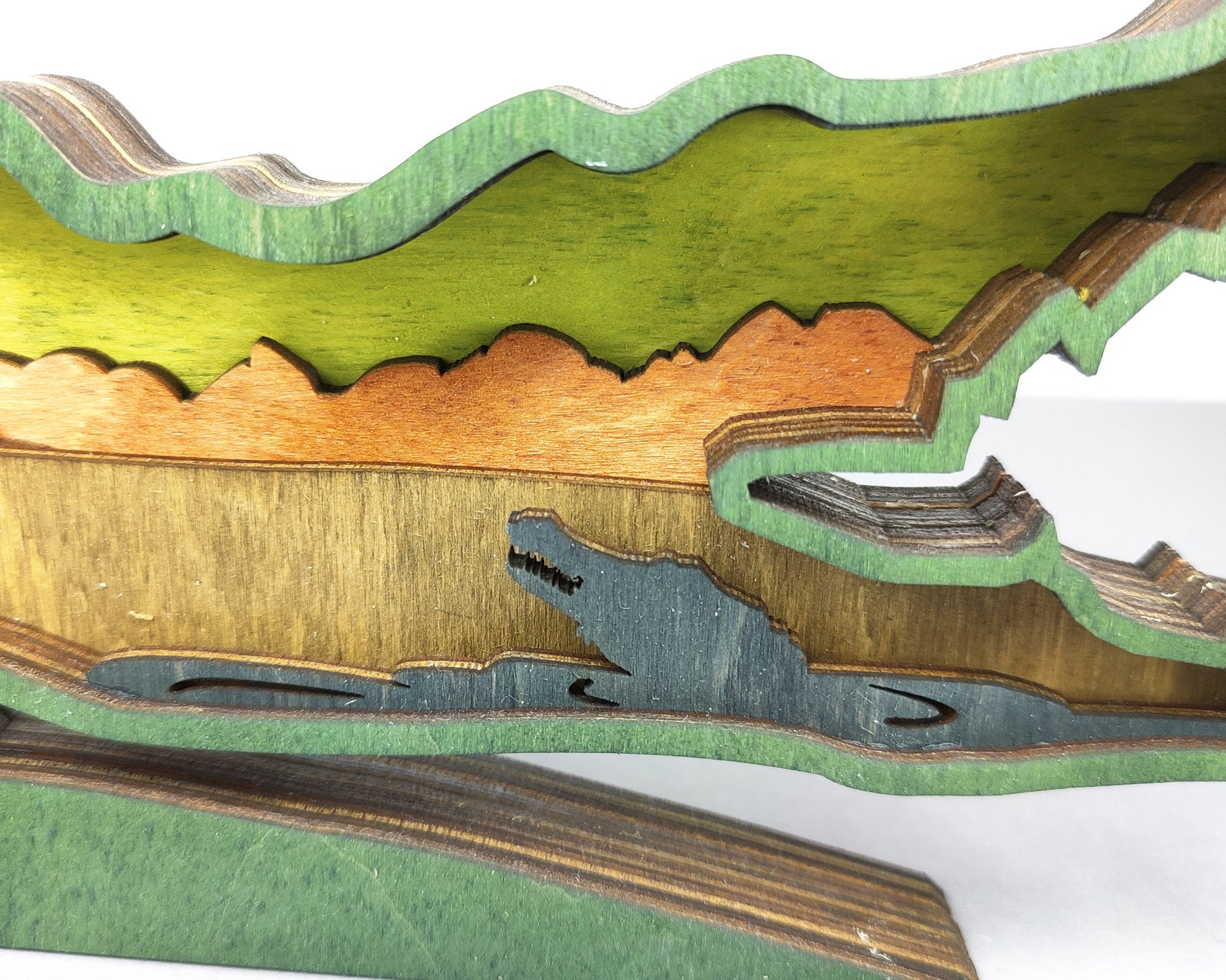 Alligator Crocodile Laser Cut Files SVG PDF 7 Layer Art - Etsy UK