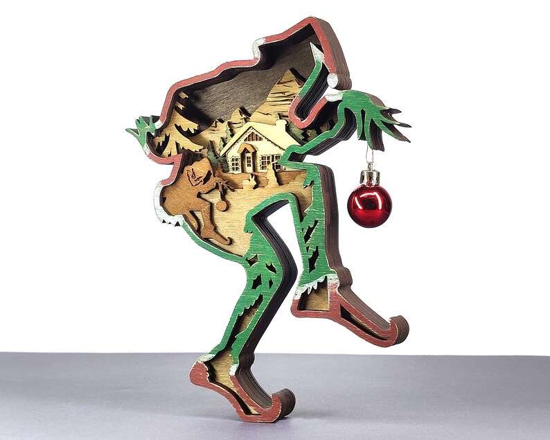 Grinch SVG Laser Cut Files Christmas Svg 8 Layer Art Piece - Etsy UK