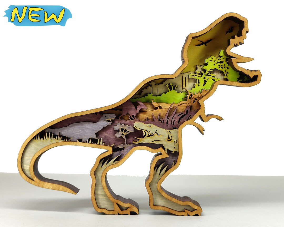 T-rex, Laser Cut File , Multilayer - 9 Layer Art Piece for Glowforge - Etsy