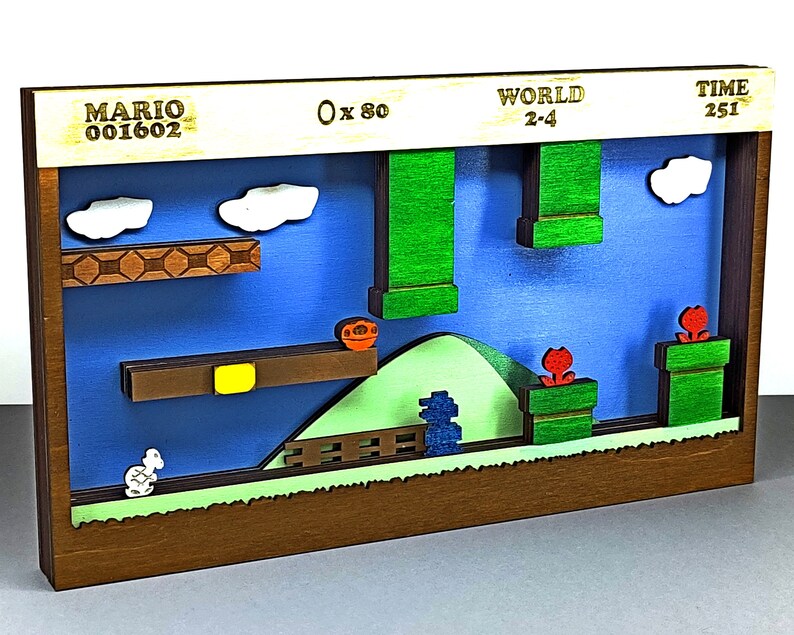 Super Mario SVG Laser Cut File 9 Layer Art Piece for | Etsy Australia