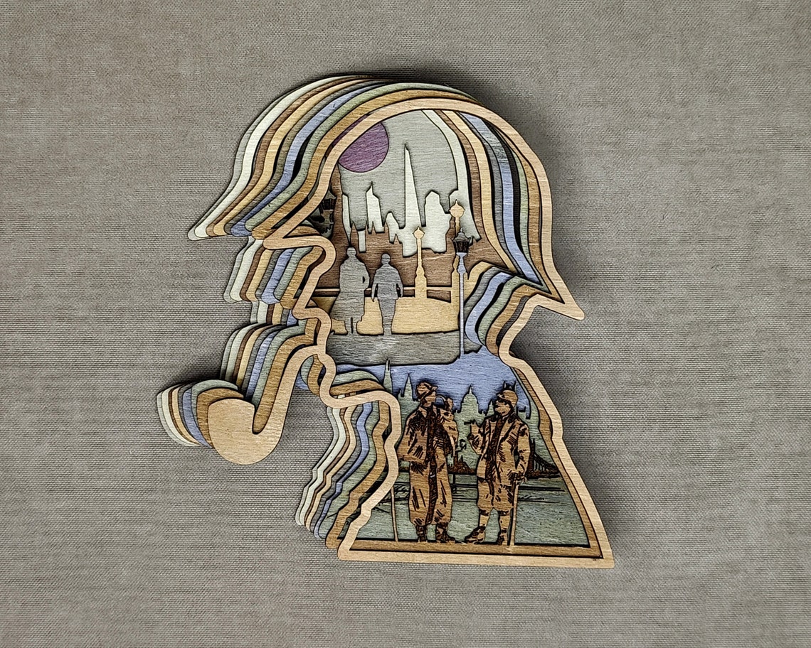 Detective SVG Laser Cut Files 9 Layer Art Piece for - Etsy