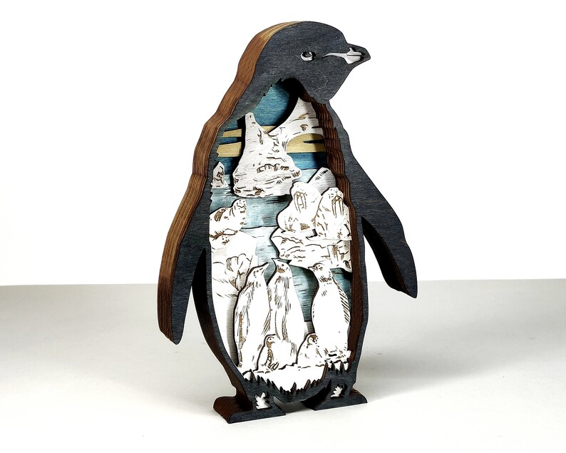 Penguin SVG Laser Cut Files 9 Layer Art Piece for - Etsy Australia