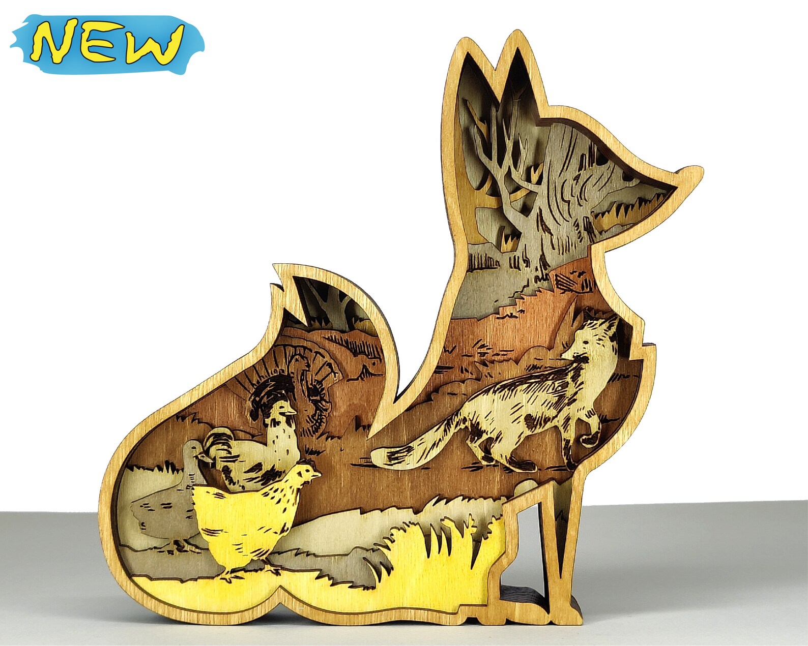 Fox SVG Laser Cut Files 9 Layer Art Piece for Glowforge - Etsy UK