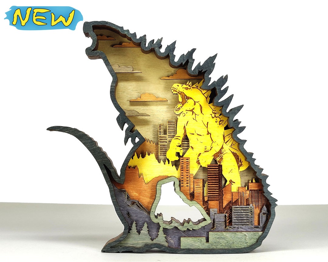 Godzilla SVG Laser Cut Files 8 Layer Art Piece for - Etsy UK