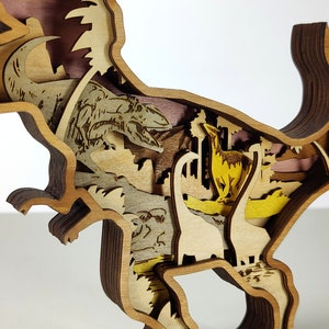 Tyrannosaurus Rex, T-rex Dinosaur, Laser Cut File , Multilayer - 7 ...