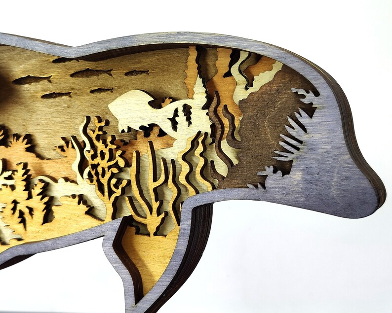 Dolphin SVG Laser Cut Files 5 Layer Art Piece for Glowforge - Etsy UK