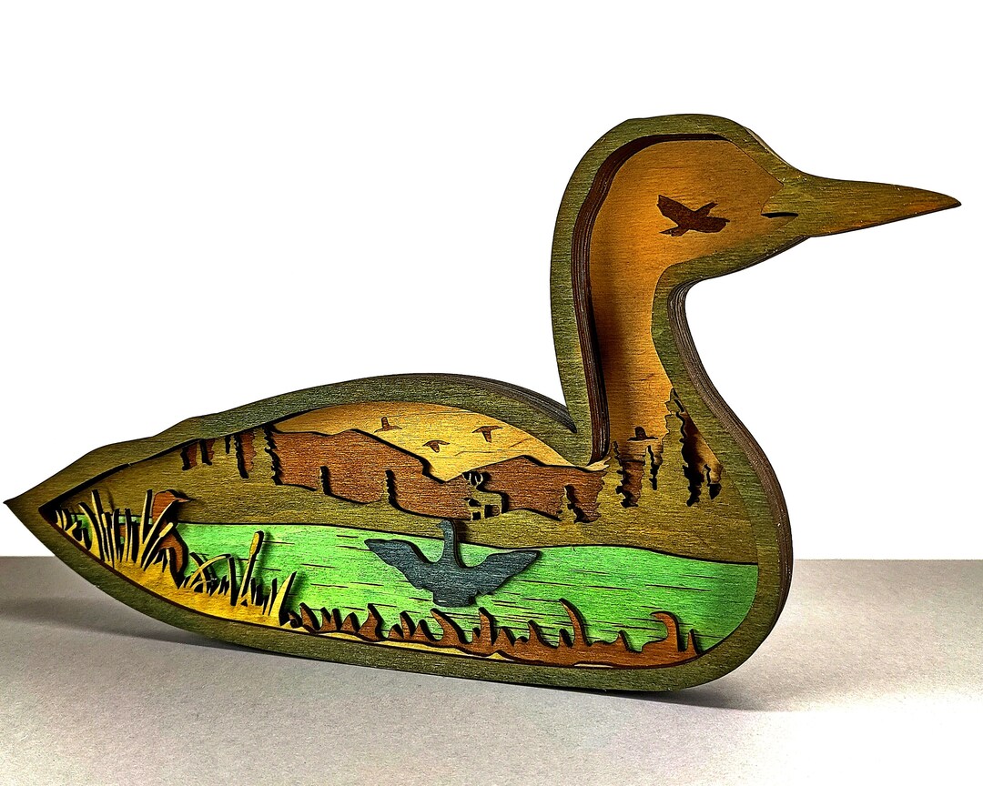 Loon Scene Svg, Lake and Forest, Scene Svg Files for DIY Laser, CNC ...
