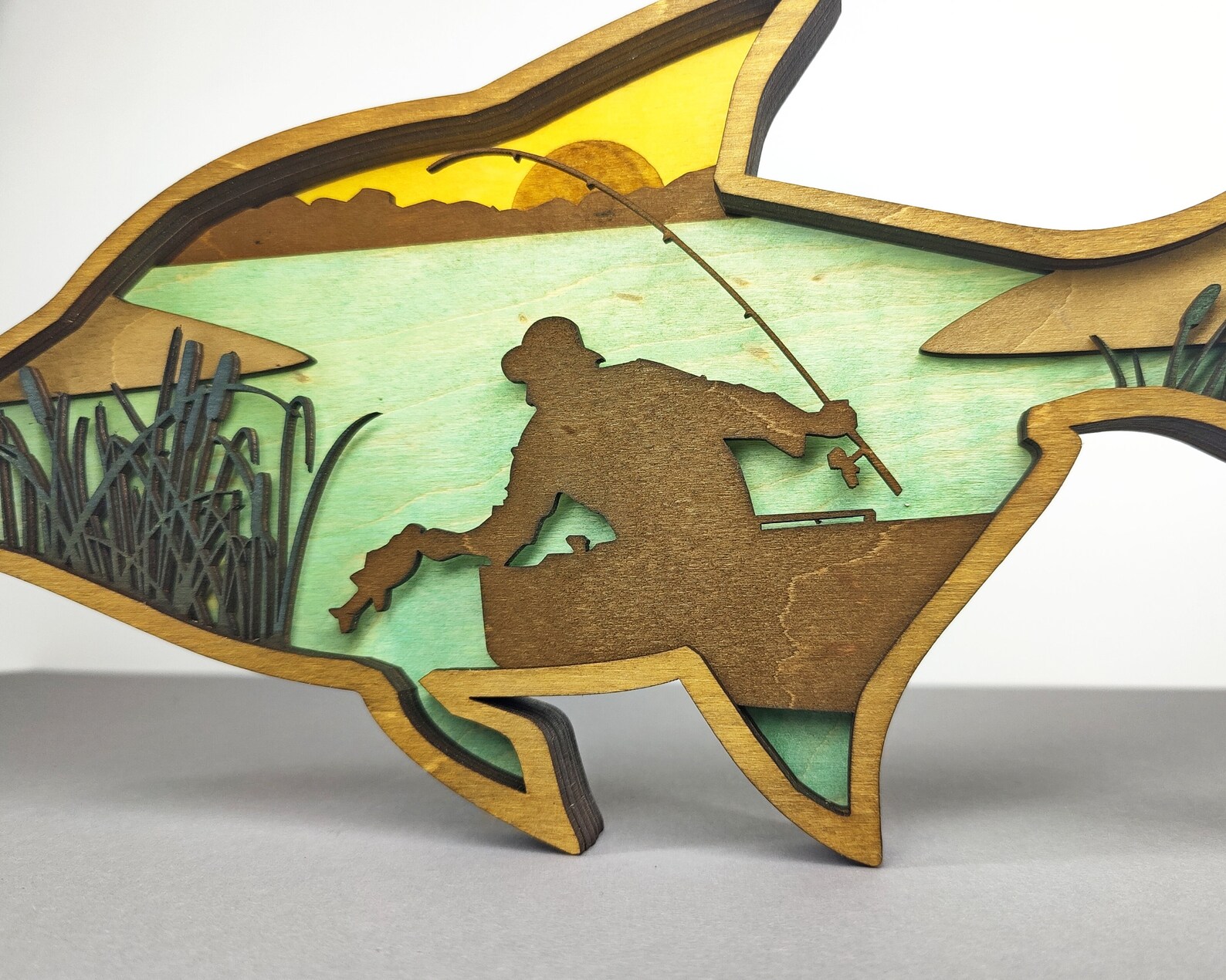 Fishing Svg Fish Layered Laser Cut Files 6 Layer Art - Etsy Canada