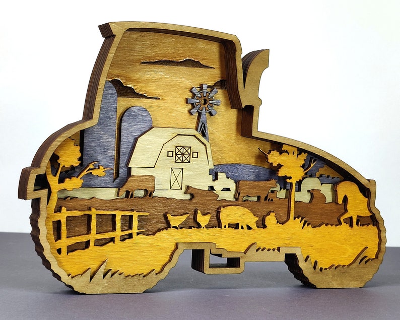 Farm Tractor SVG Laser Cut Files 6 Layer Art Piece for - Etsy UK