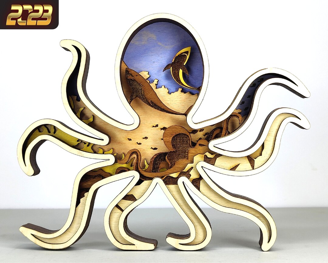 Octopus SVG Laser Cut Files 7 Layer Art Piece for - Etsy Ireland