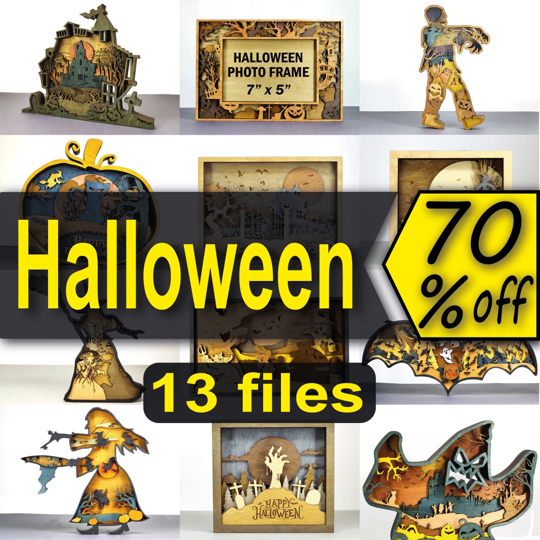 Digital File halloween Laser Cut Files Layer Art Piece for Glowforge ...
