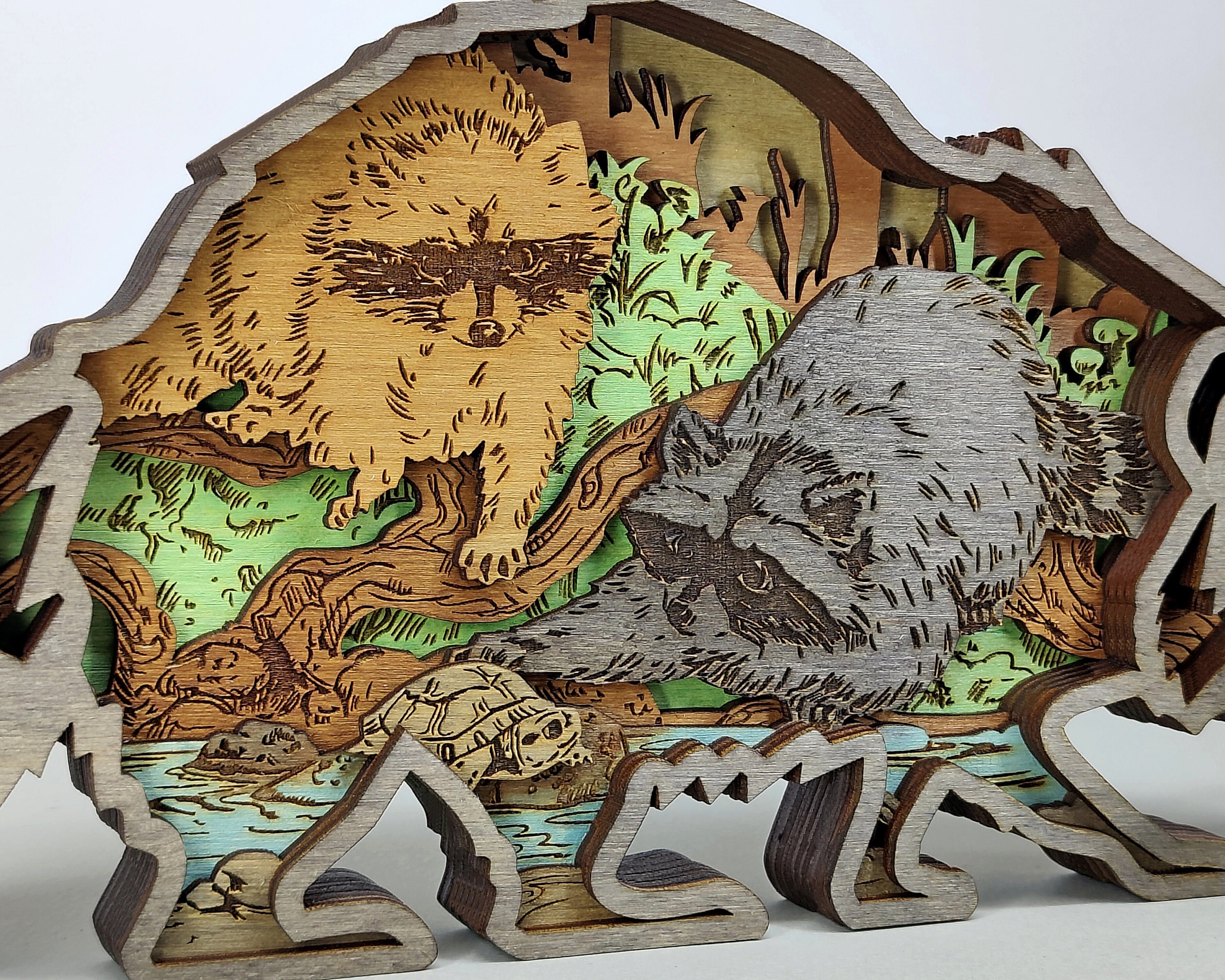 Raccoon SVG Laser Cut File Multilayer 7 Layer Art Piece - Etsy UK