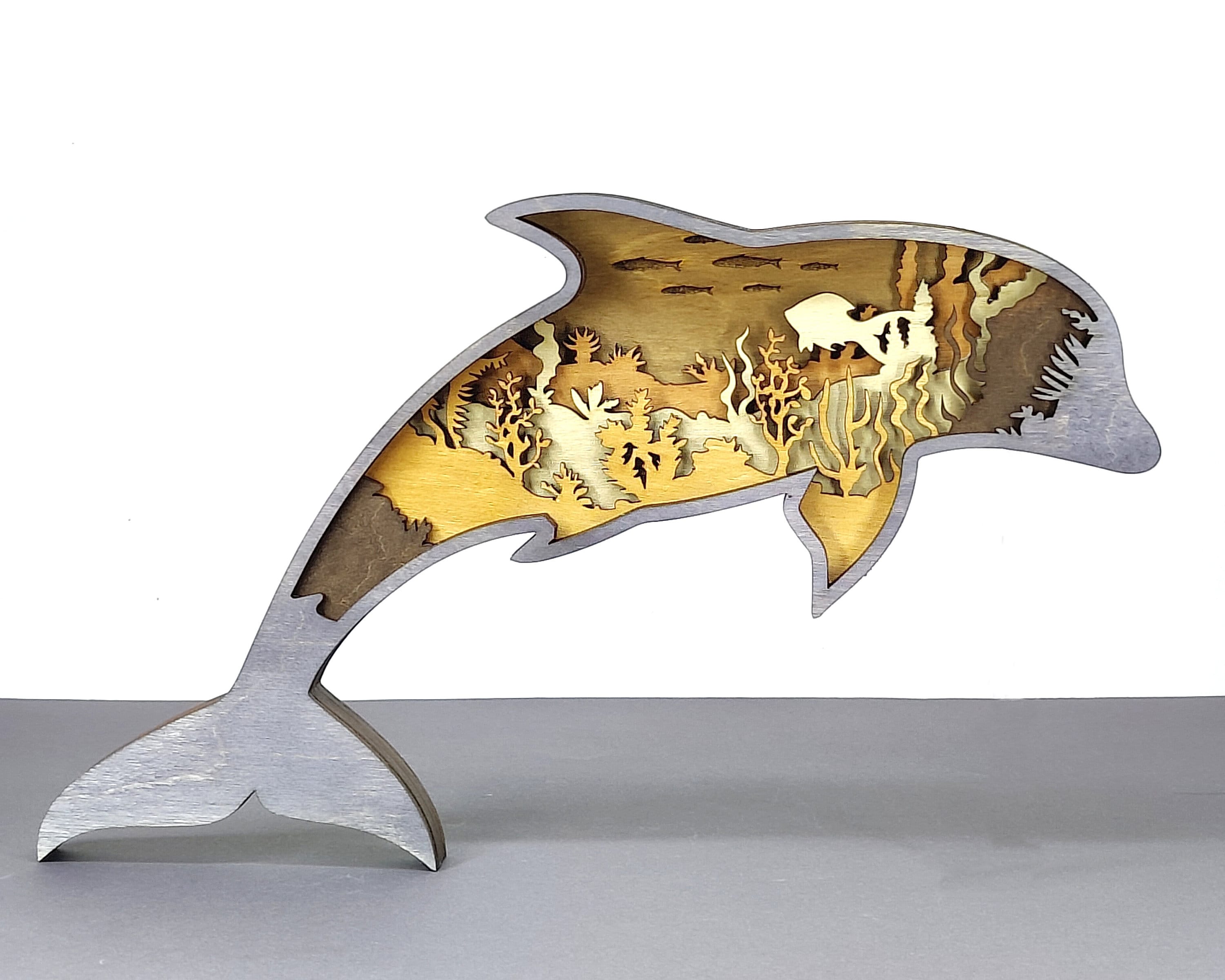 Dolphin SVG Laser Cut Files 5 Layer Art Piece for Glowforge - Etsy UK