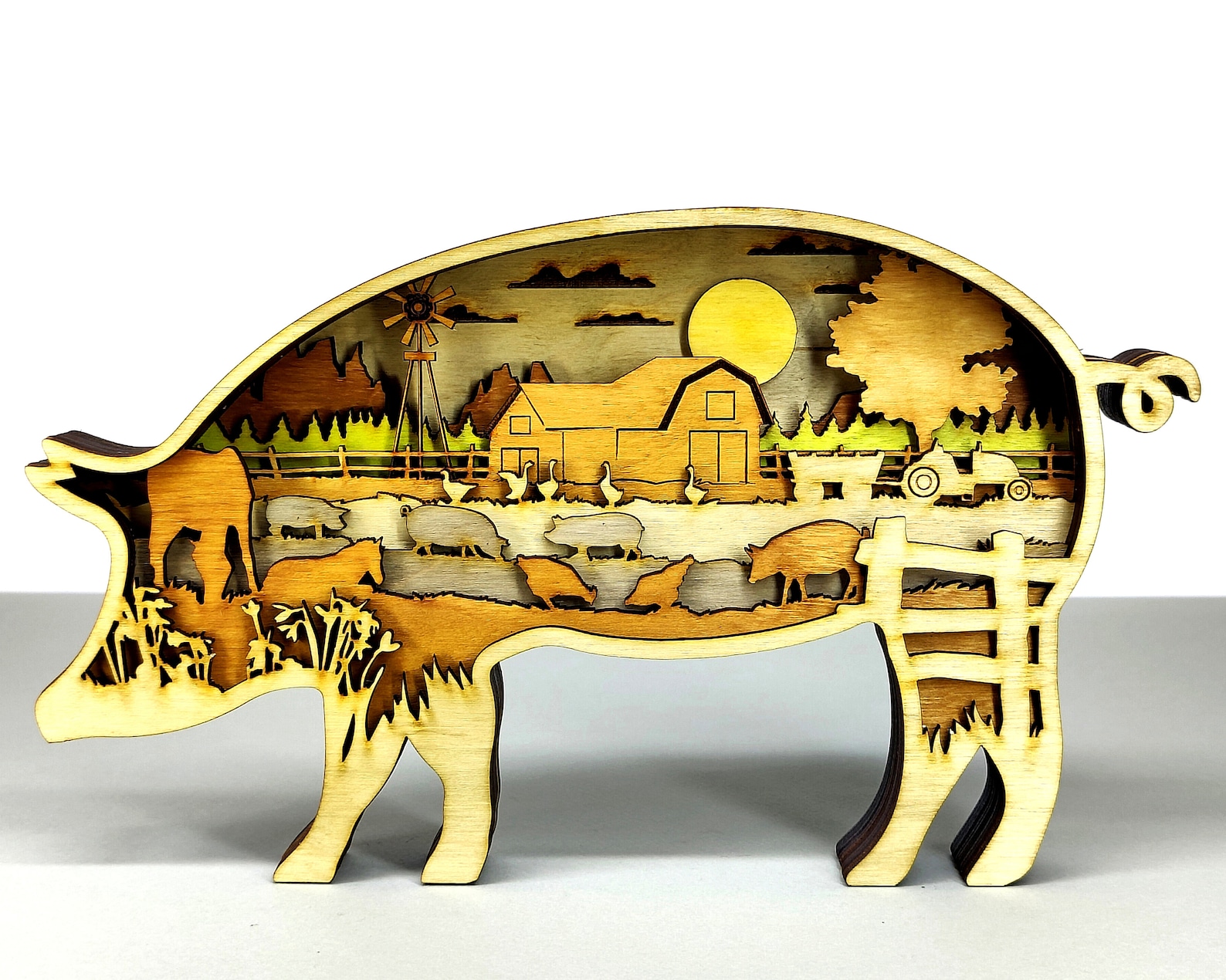 Pig SVG Laser Cut Files 9 Layer Art Piece for Glowforge - Etsy UK