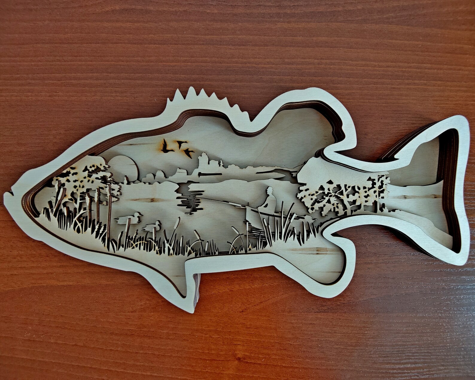 Fishing SVG Laser Cut Files 6 Layer Art Piece for | Etsy UK
