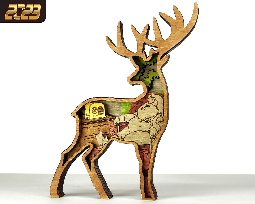 Deer SVG, Laser Cut File 6 Layer Art Piece for Glowforge Multi-layer ...