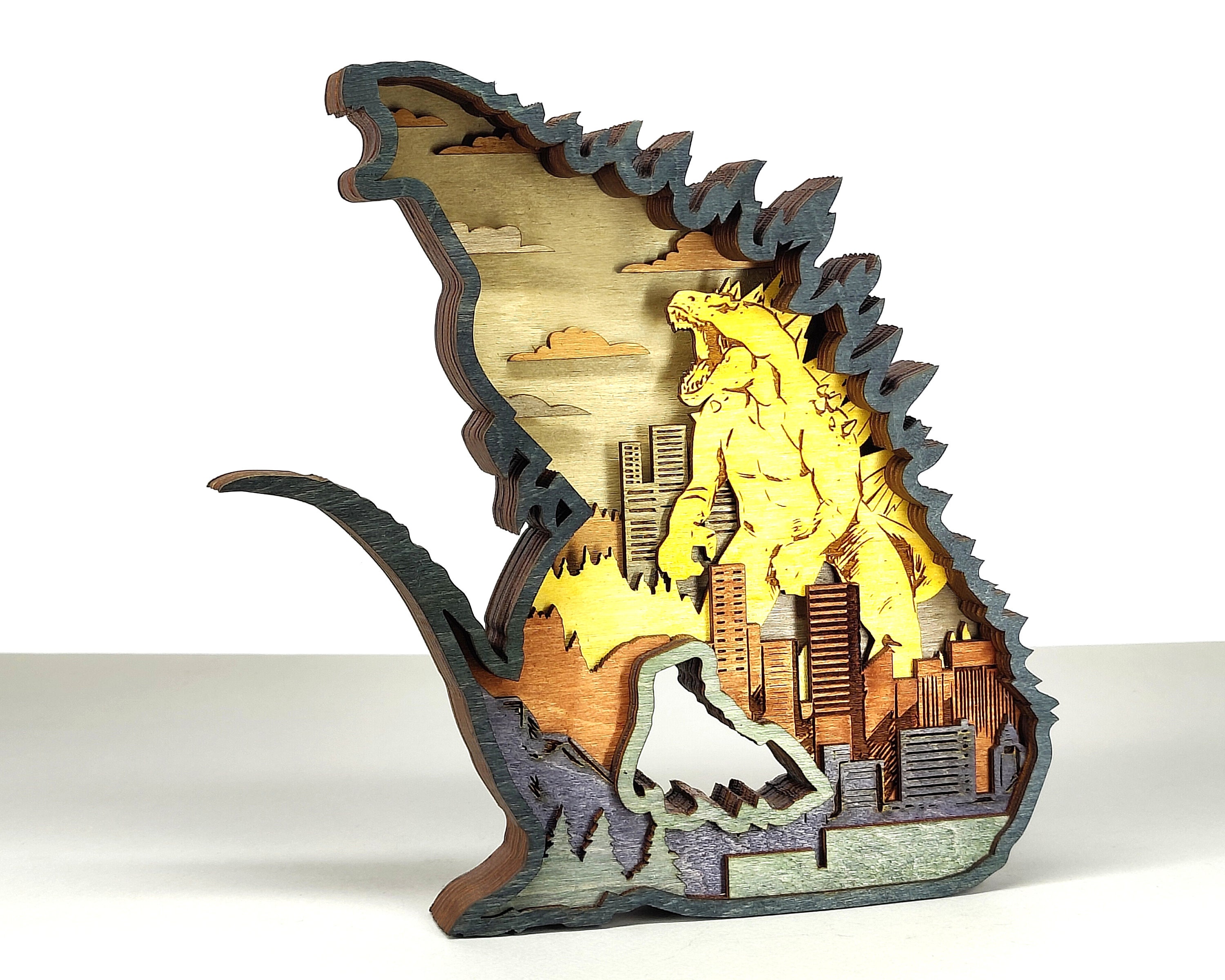 Godzilla SVG Laser Cut Files 8 Layer Art Piece for - Etsy UK