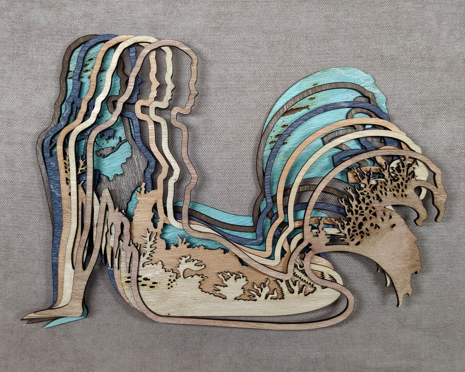 Mermaid SVG Laser Cut Files 6 Layer Art Piece for Glowforge - Etsy UK