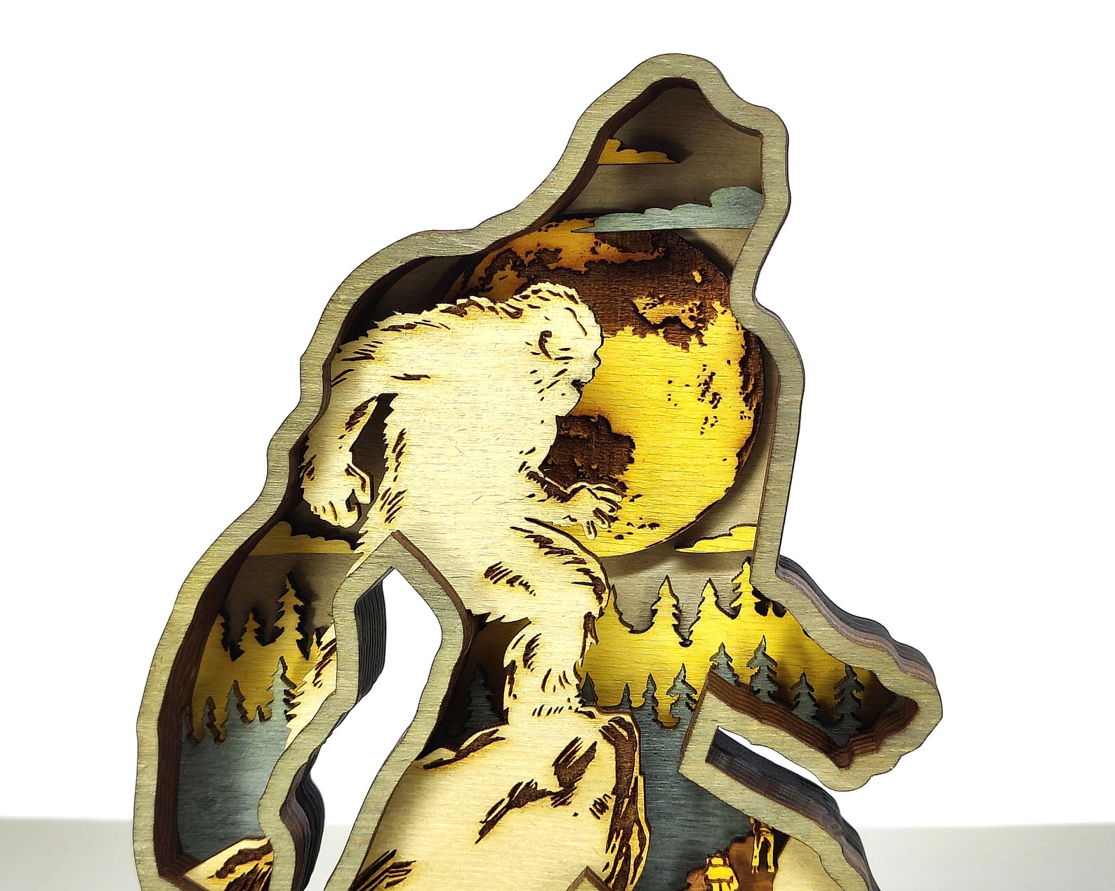 Bigfoot VS Godzilla Laser Cut Files Art Piece for Glowforge - Etsy