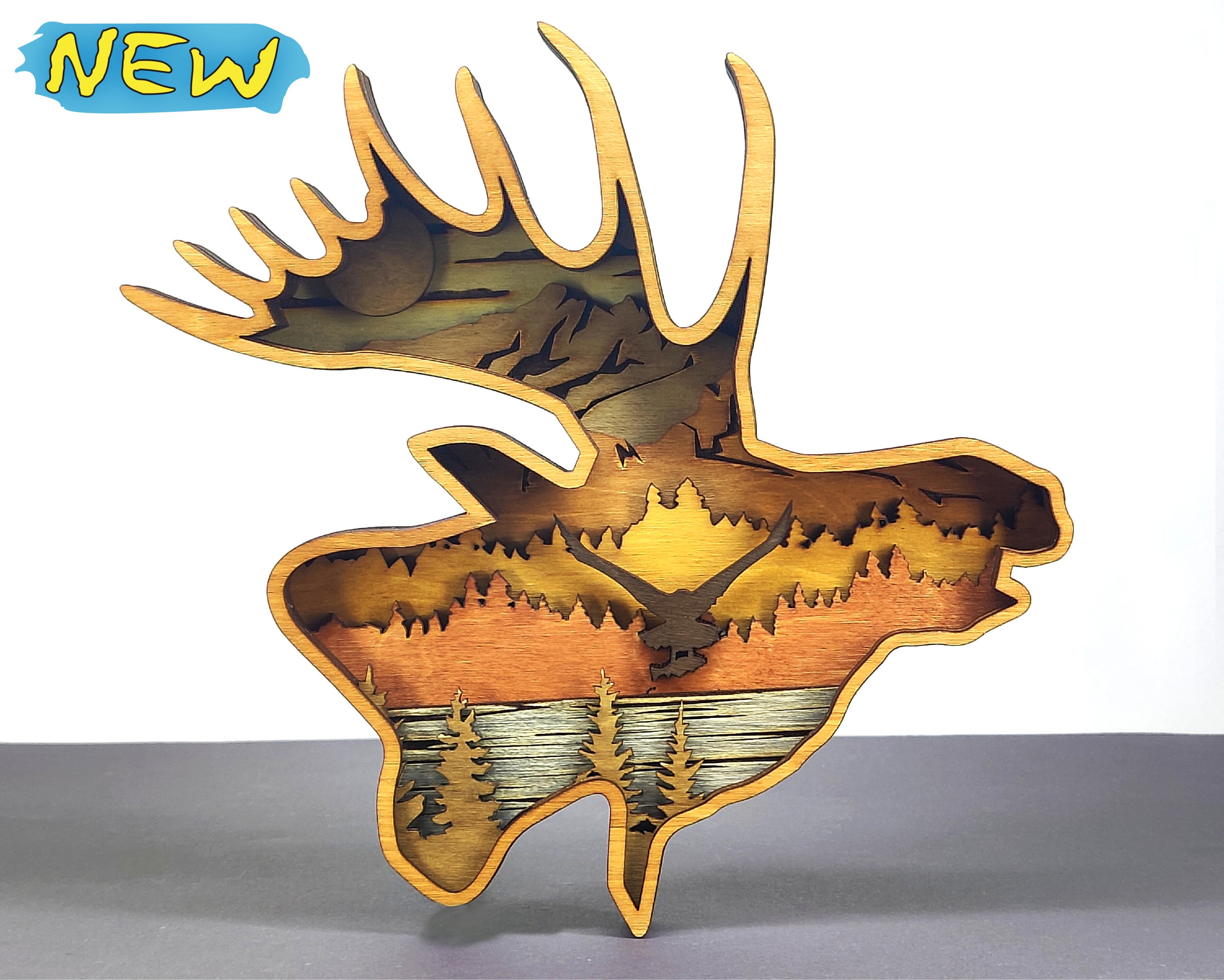 Moose SVG Multi-layer Scene Laser Cut Files 8 Layer Art - Etsy Canada