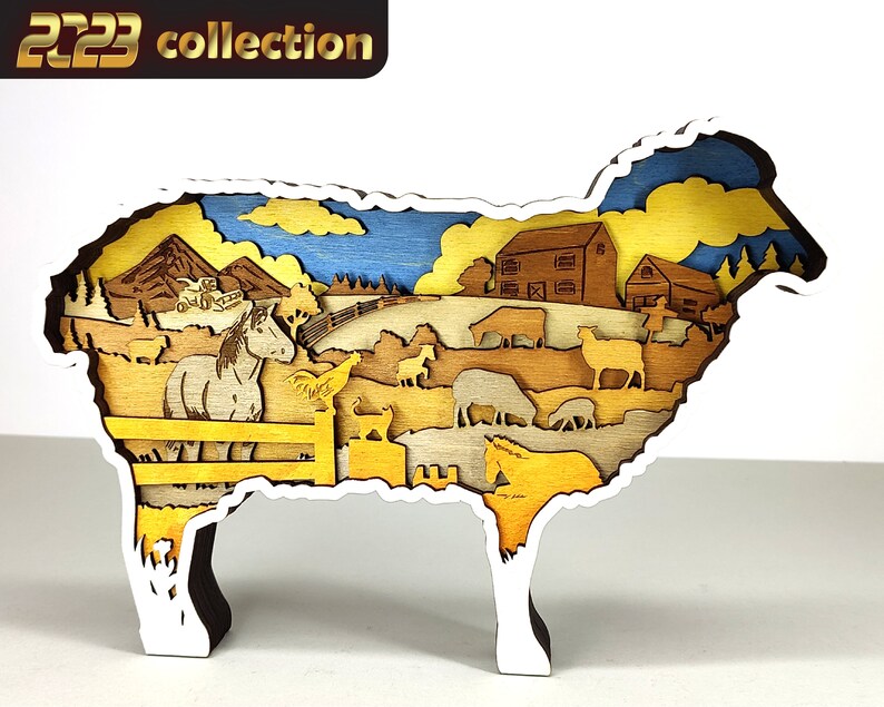 Sheep Lamb SVG Laser Cut Files 9 Layer Art Piece for - Etsy