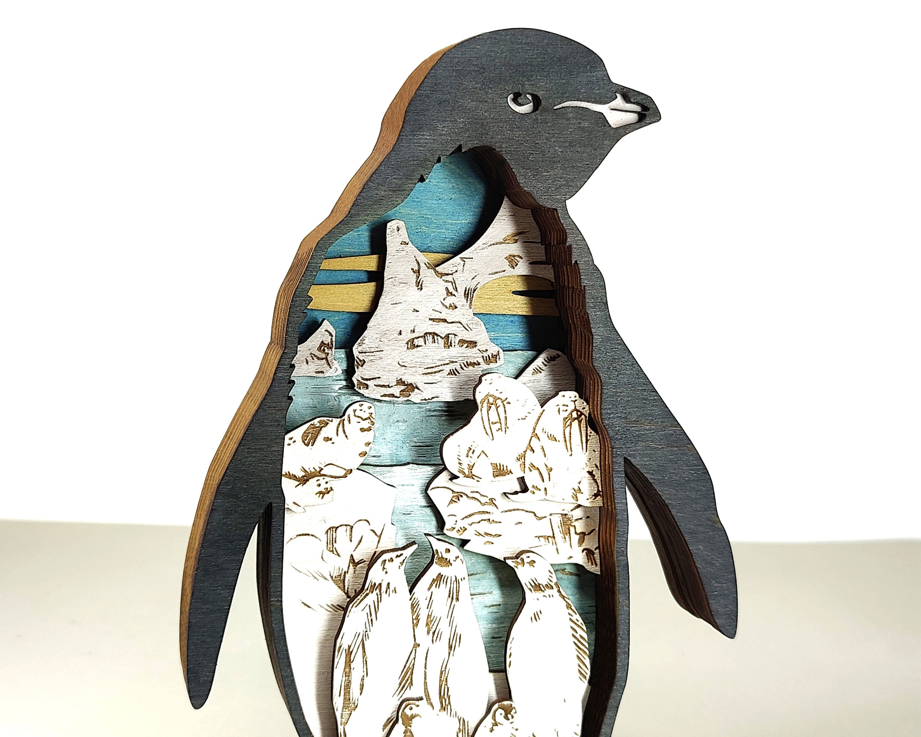 Penguin SVG Laser Cut Files 9 Layer Art Piece for - Etsy Australia
