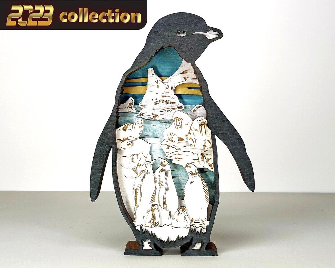 Penguin SVG Laser Cut Files 9 Layer Art Piece for - Etsy Australia