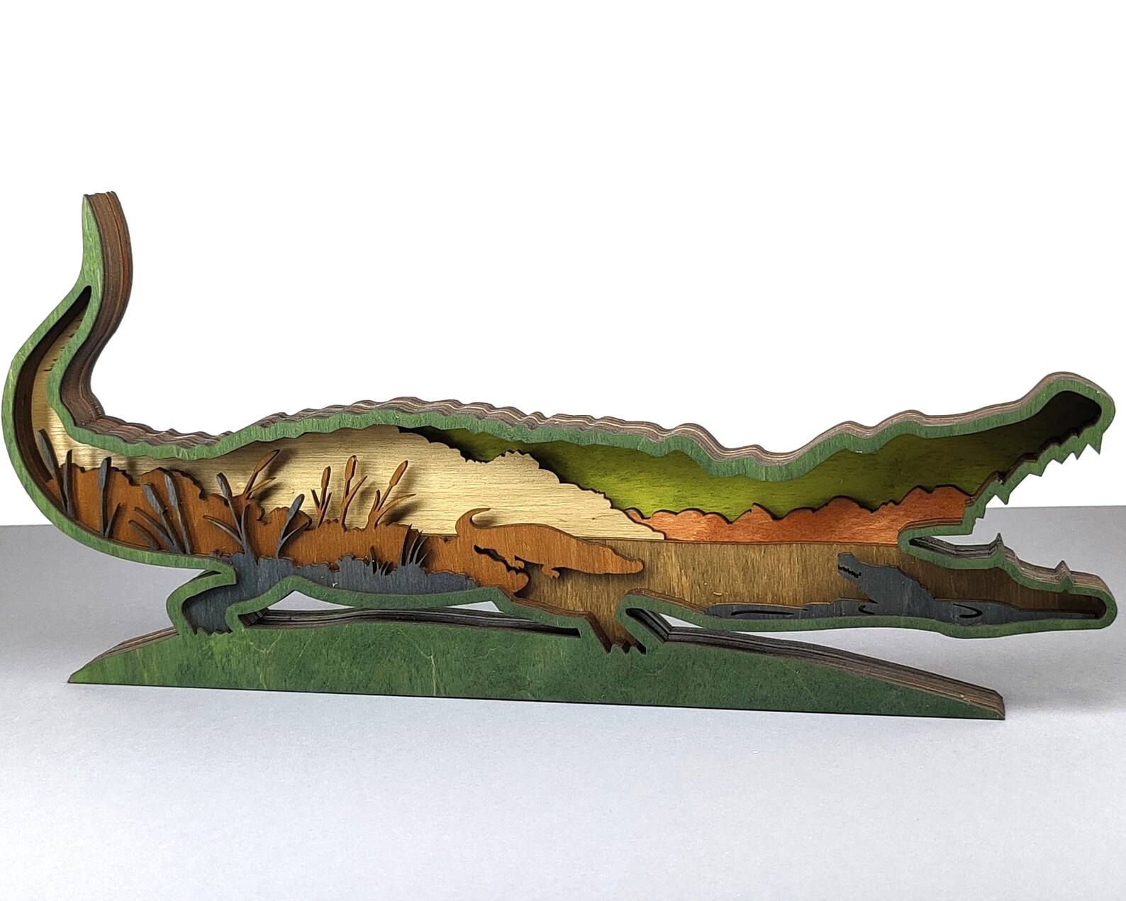 Alligator Crocodile Laser Cut Files SVG PDF 7 Layer Art - Etsy UK