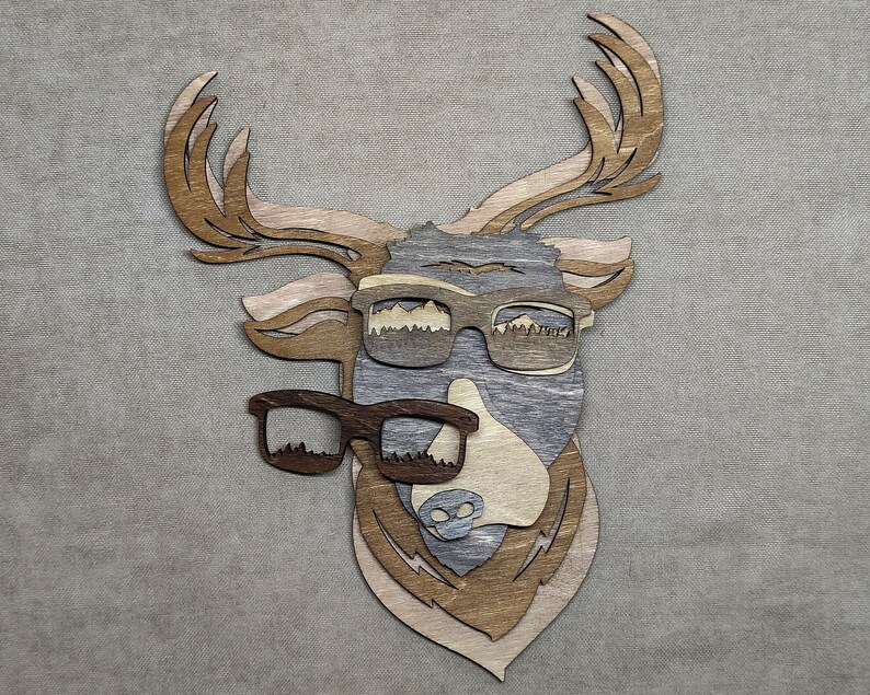 Deer Head SVG Laser Cut Files 6 Layer Art Piece for - Etsy
