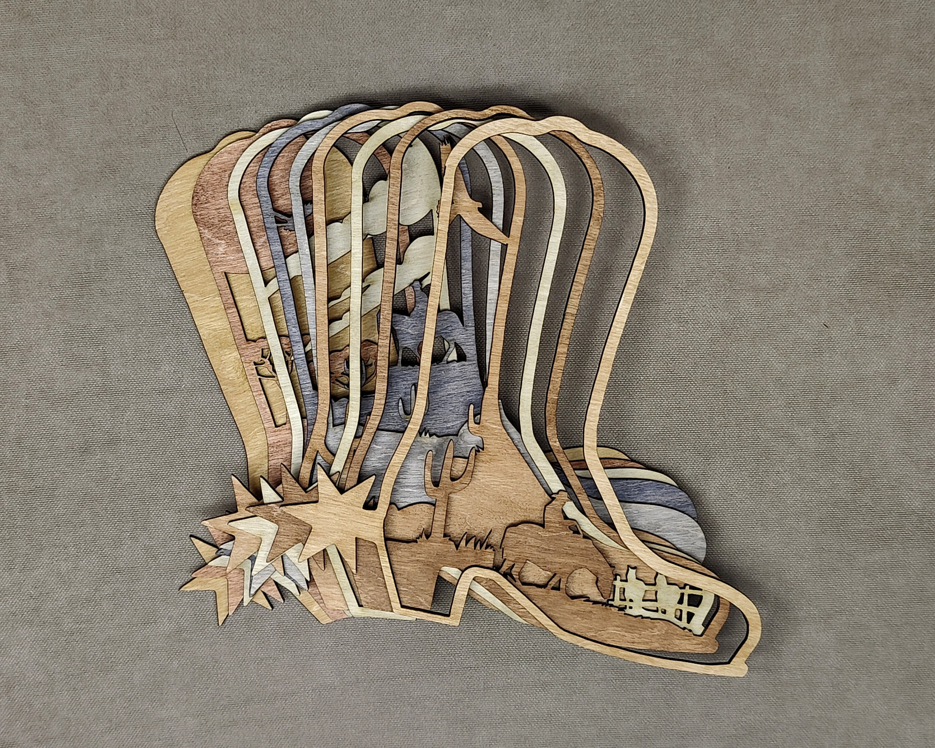 Cowboy Boots SVG Laser Cut Files 9 Layer Art Piece for - Etsy UK