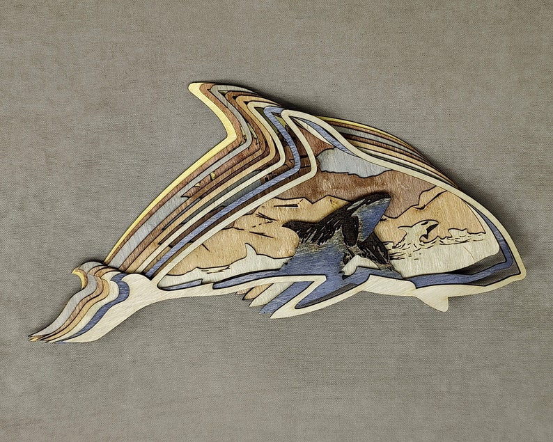 Orca Whalesvg Laser Cut Files 8 Layer Art Piece for - Etsy UK