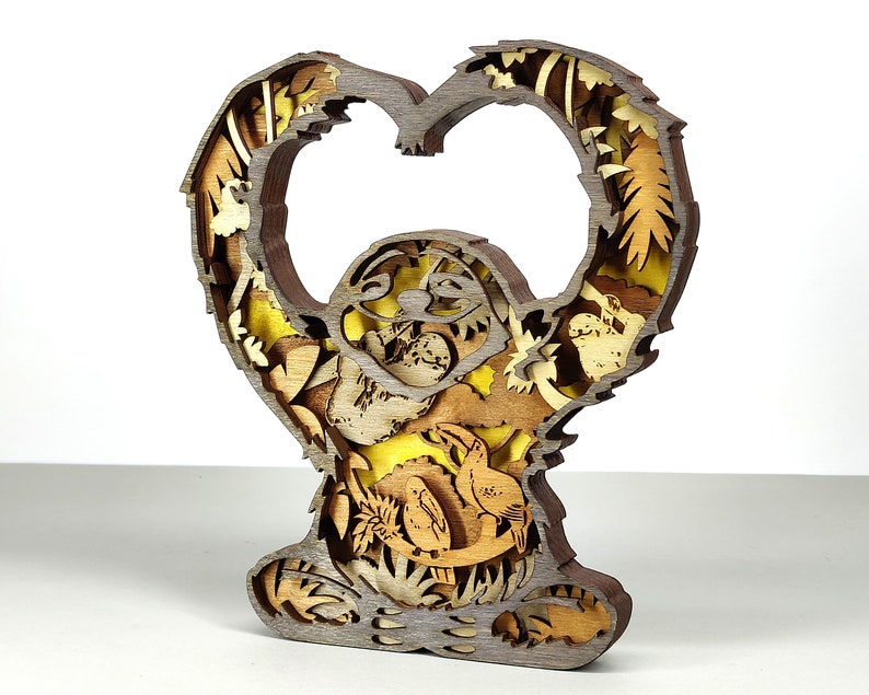 Sloth Multilayer SVG Laser Cut File 3D Layer 6 Layer Art - Etsy UK