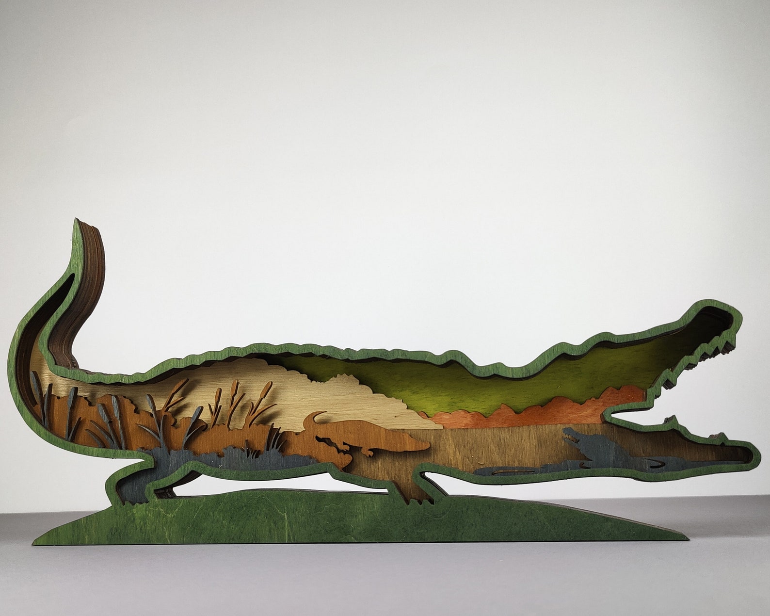 Alligator Crocodile Laser Cut Files SVG PDF 7 Layer Art - Etsy UK