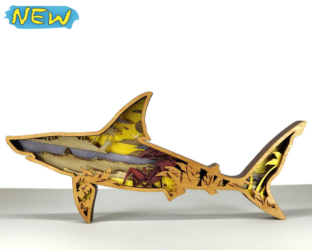 Shark SVG Laser Cut Files 8 Layer Art Piece for Glowforge - Etsy Canada