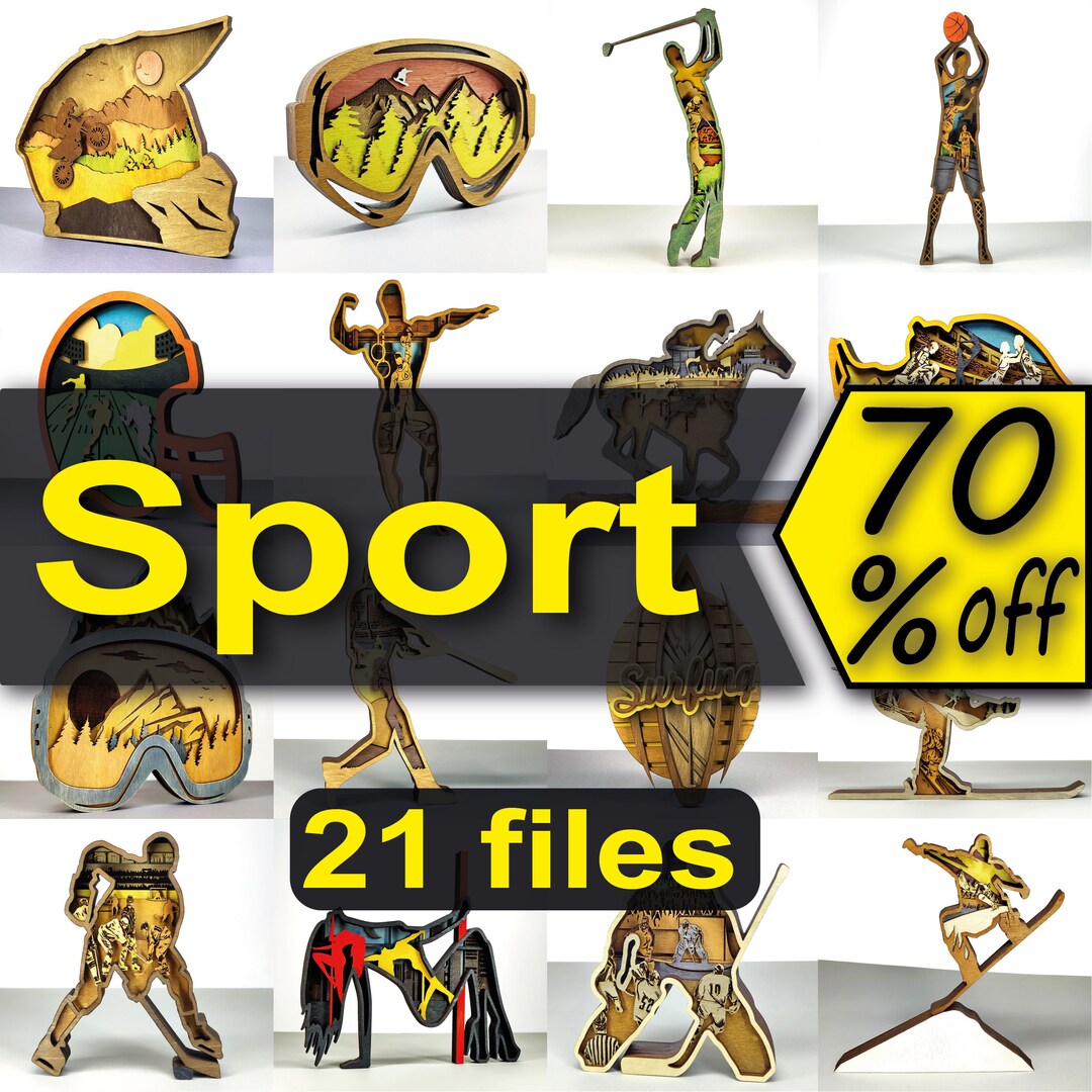 Digital File "sport" - Laser Cut Files - Layer Art Piece for Glowforge ...