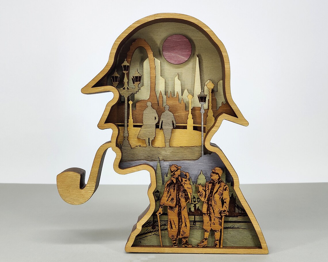 Detective SVG Laser Cut Files 9 Layer Art Piece for - Etsy