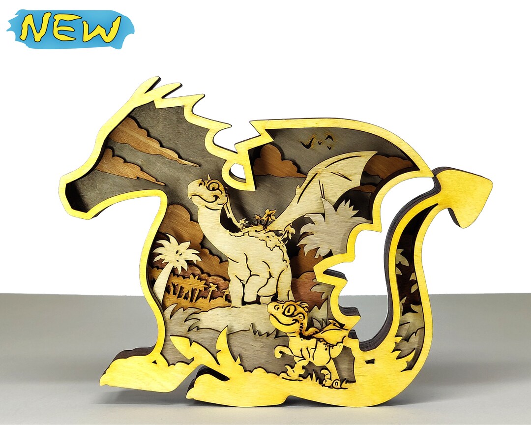 Baby Dragon SVG, Laser Cut Files - 7 Layer Art Piece for Glowforge ...