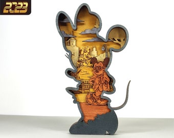 Mouse Head Laser Cut Files - 8 Layer Art Piece for Glowforge Svg - Etsy