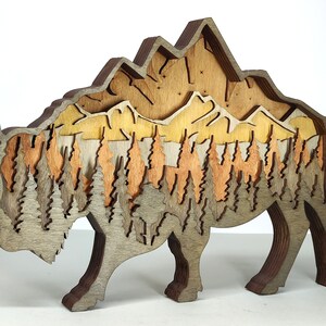 Bison SVG, Laser Cut Files 7 Layer Art Piece for Glowforge Multi-layer ...