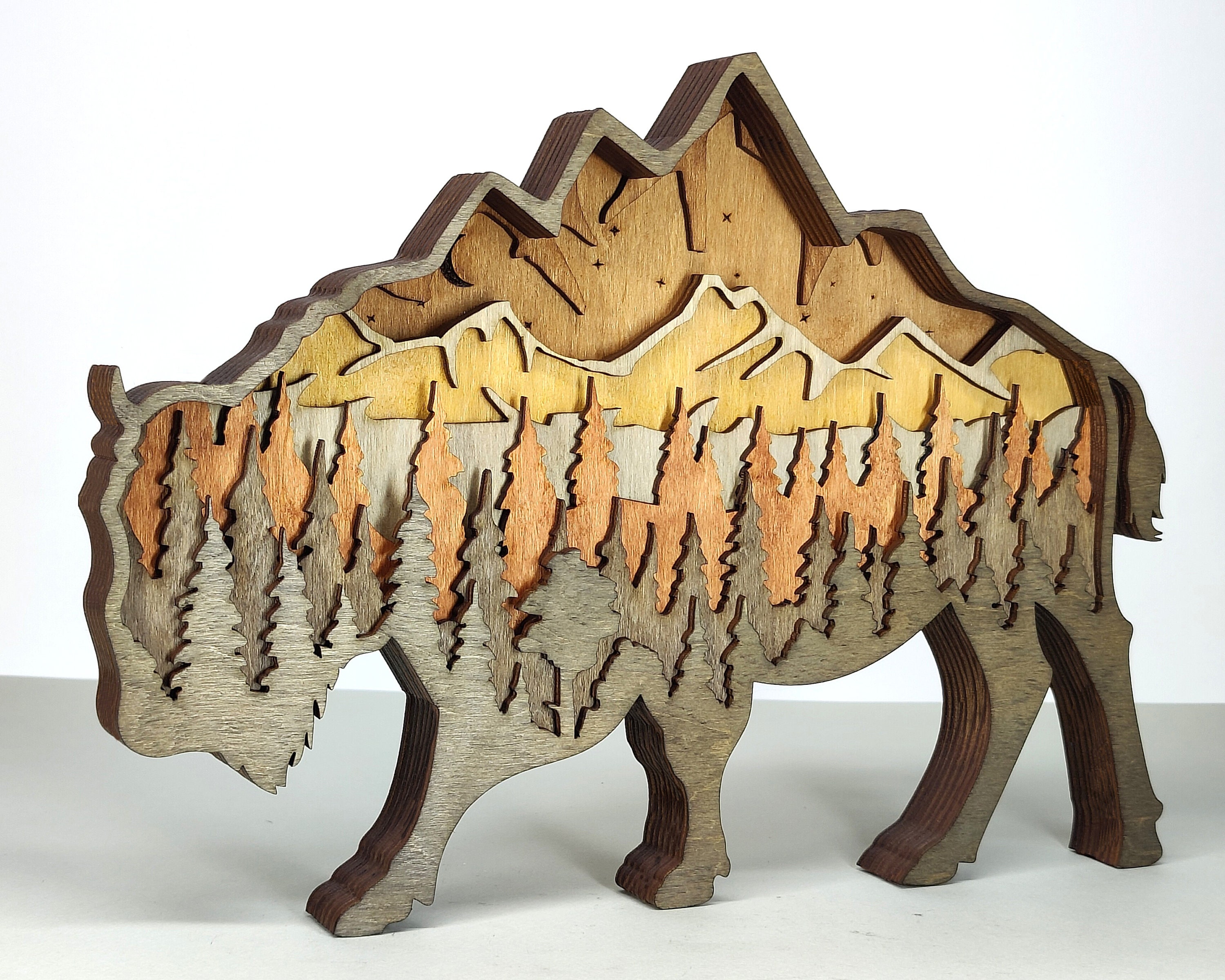 Bison SVG Laser Cut Files 7 Layer Art Piece for Glowforge - Etsy Canada