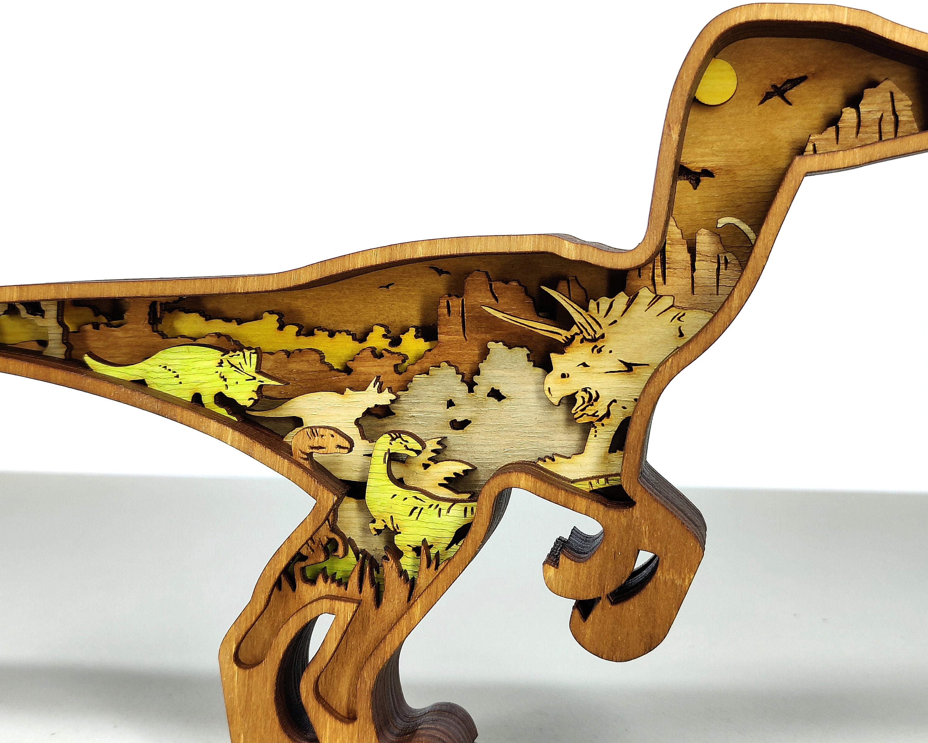 Dino SVG Multilayer Dinosaurs Cut File 3D Layer Plywood - Etsy Canada