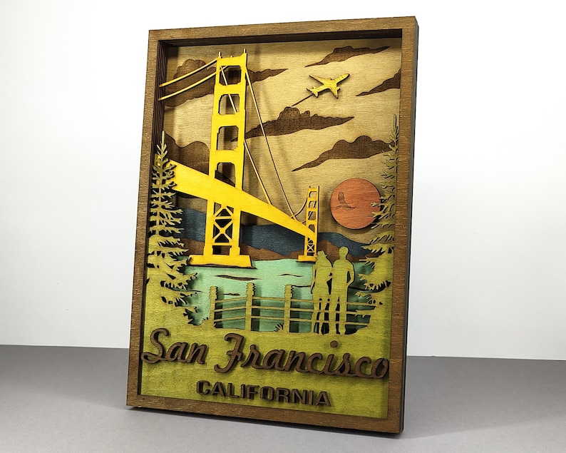 San Francisco SVG California Laser Cut Files 7 Layer Art - Etsy