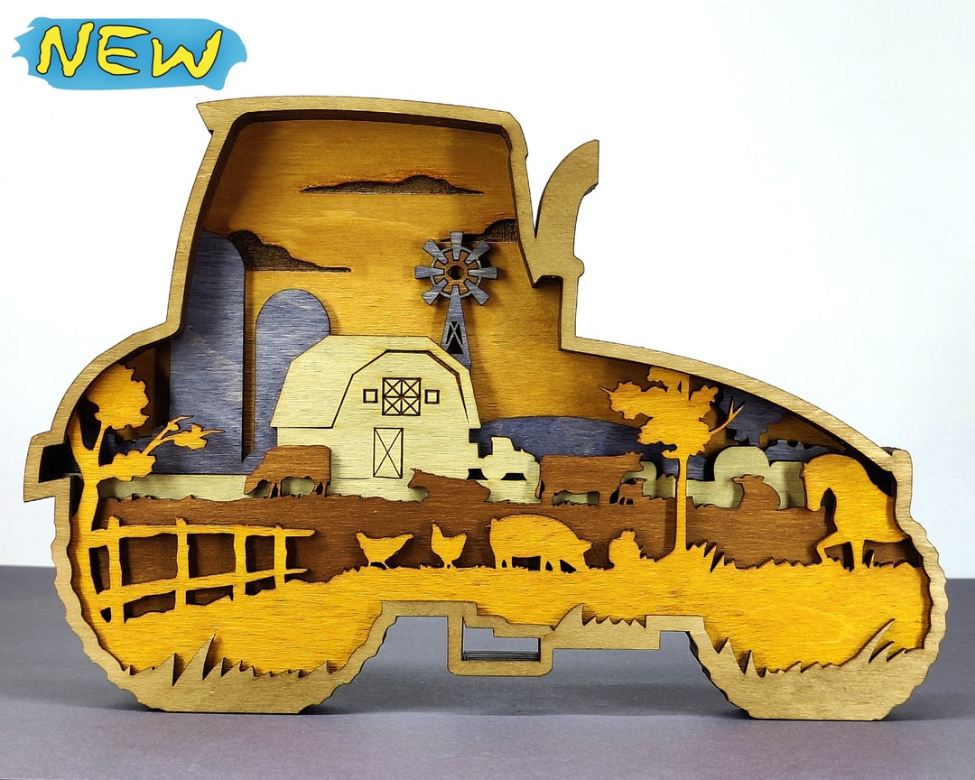 Farm Tractor SVG Laser Cut Files 6 Layer Art Piece for - Etsy UK