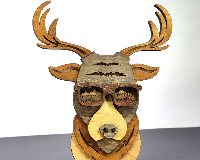 Deer Head SVG Laser Cut Files 6 Layer Art Piece for - Etsy