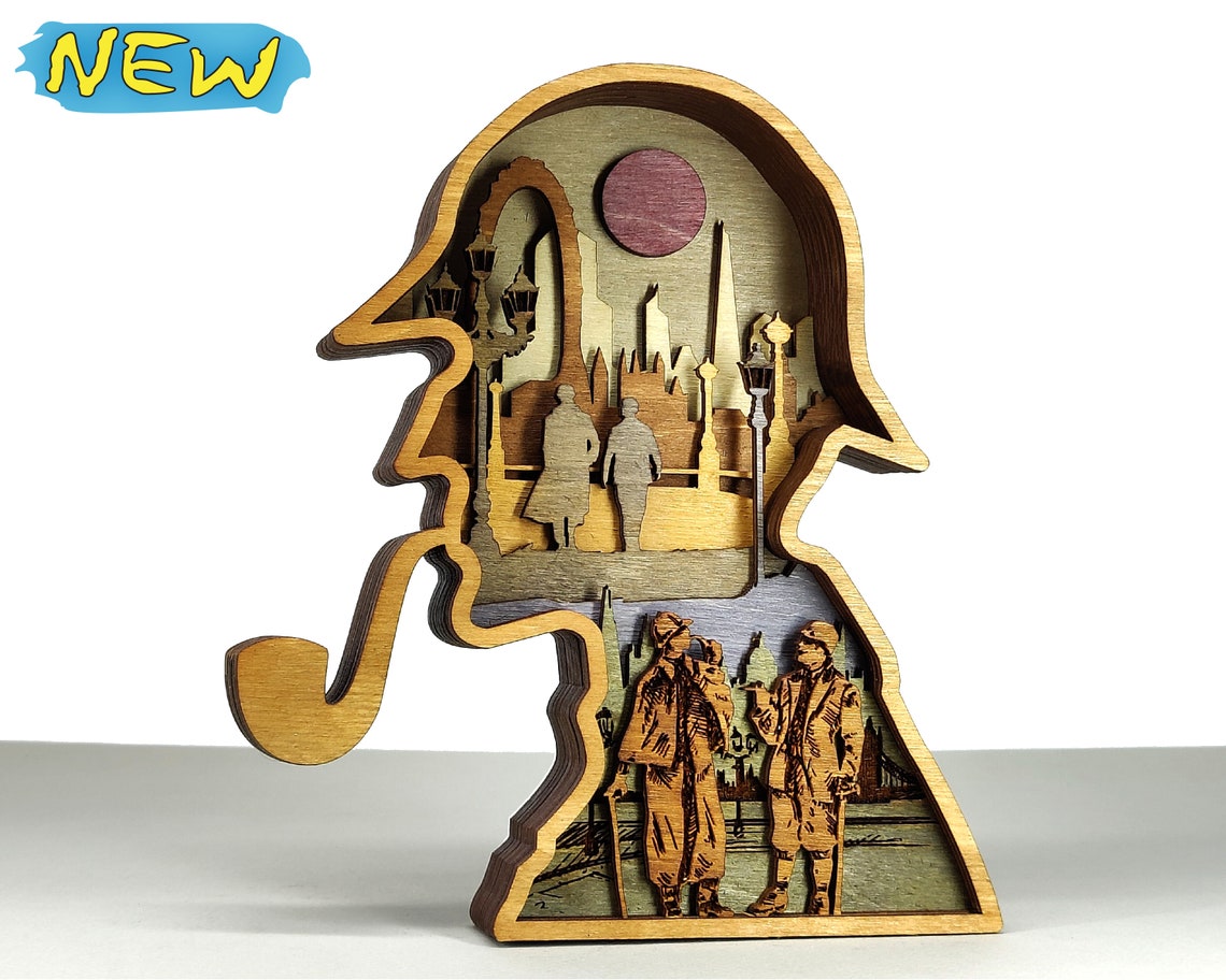 Detective SVG Laser Cut Files 9 Layer Art Piece for - Etsy