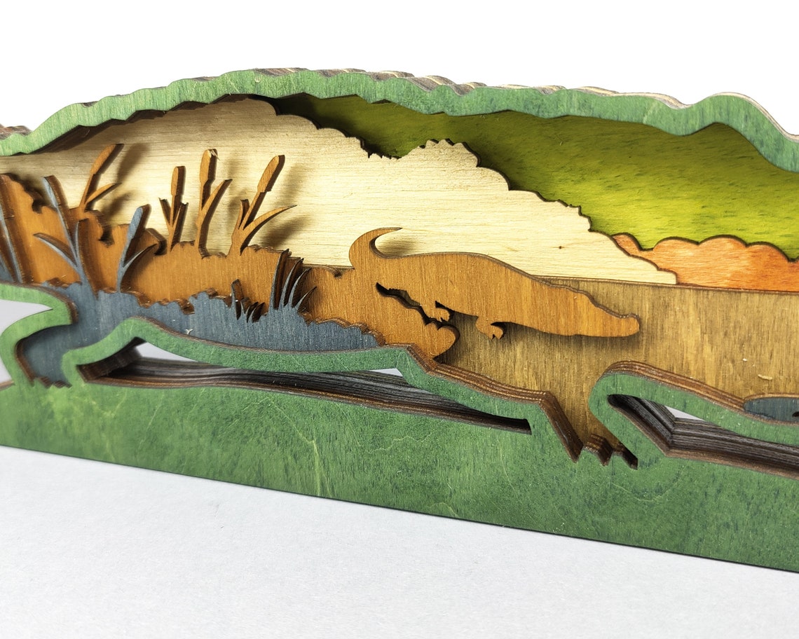 Alligator Crocodile Laser Cut Files SVG PDF 7 Layer Art - Etsy UK