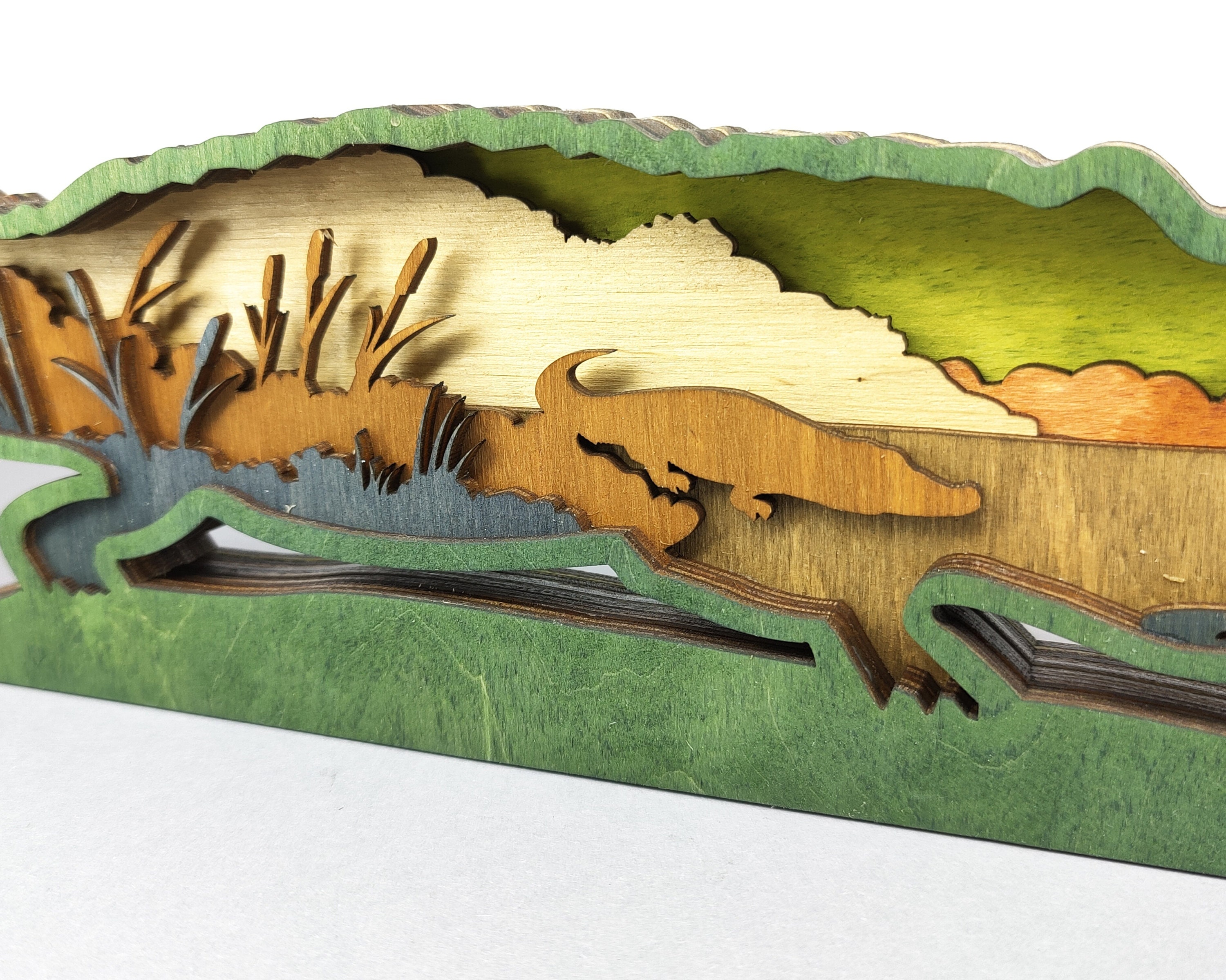 Alligator Crocodile Laser Cut Files SVG PDF 7 Layer Art - Etsy UK