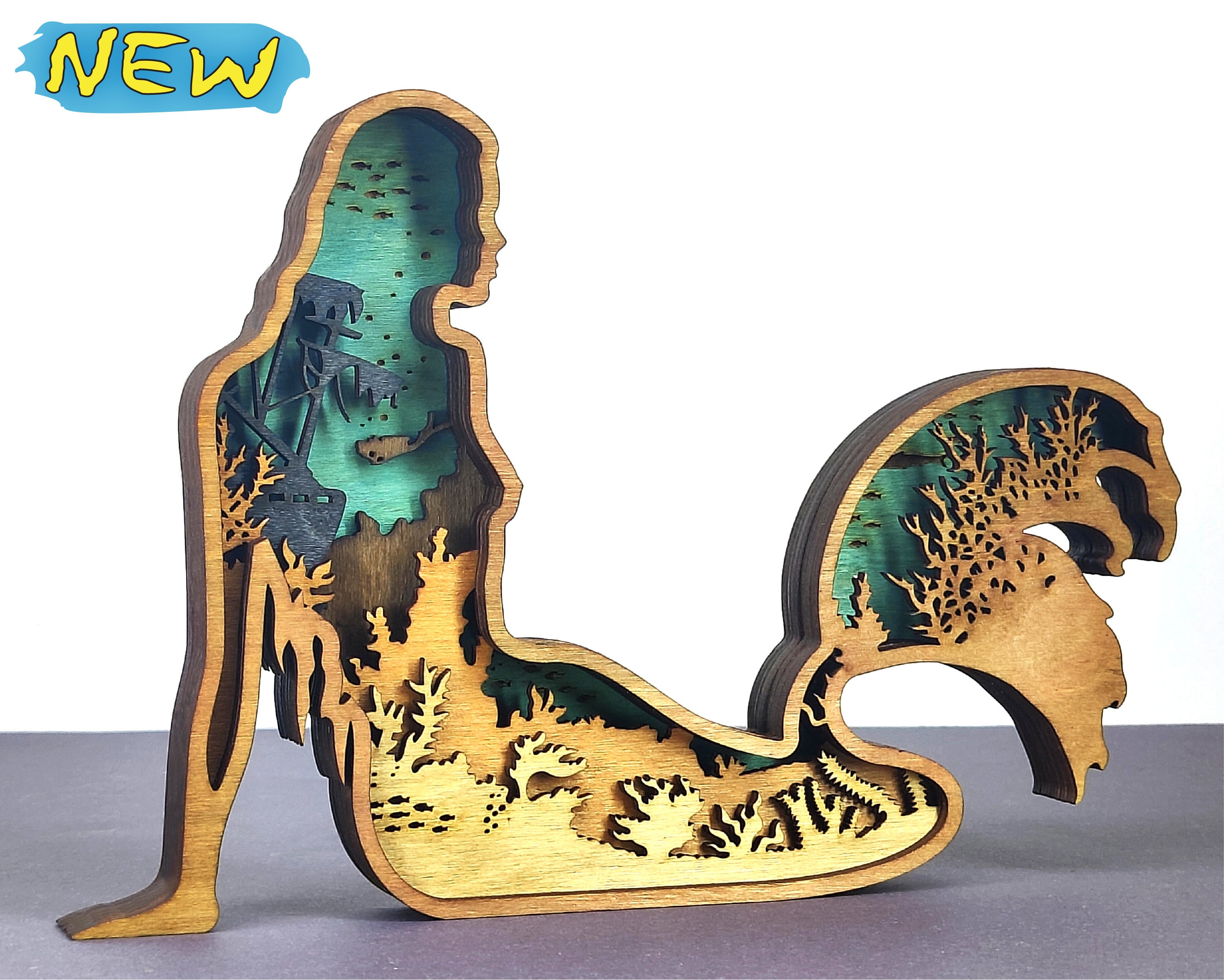 Mermaid SVG Laser Cut Files 6 Layer Art Piece for Glowforge - Etsy UK