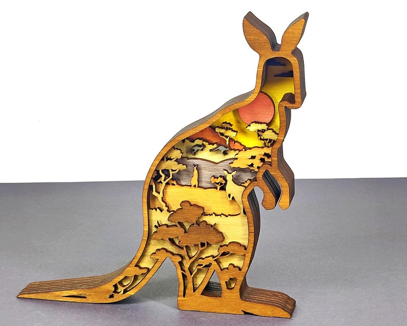Kangaroo SVG Laser Cut Files 7 Layer Art Piece for - Etsy